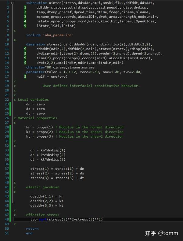 ABAQUS 子程序UINTER-三维弹性模型 - 知乎