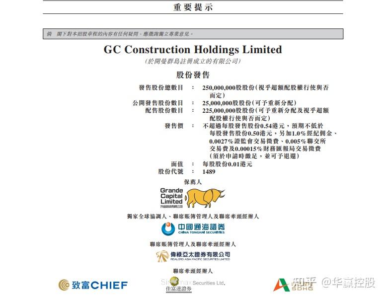 GC CONSTRUCTION（编号：01489）今日起招股 入场费约2,727元 - 知乎