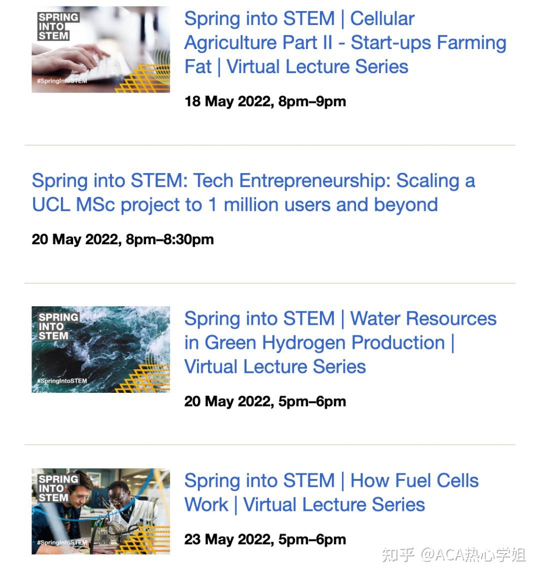 UCL 系列线上讲座｜STEM领域前沿话题 Spring into STEM 2022 - 知乎