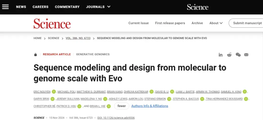登Science封面！基因组基础模型Evo重磅发布，AI解码分子、DNA、RNA和蛋白质 - 知乎