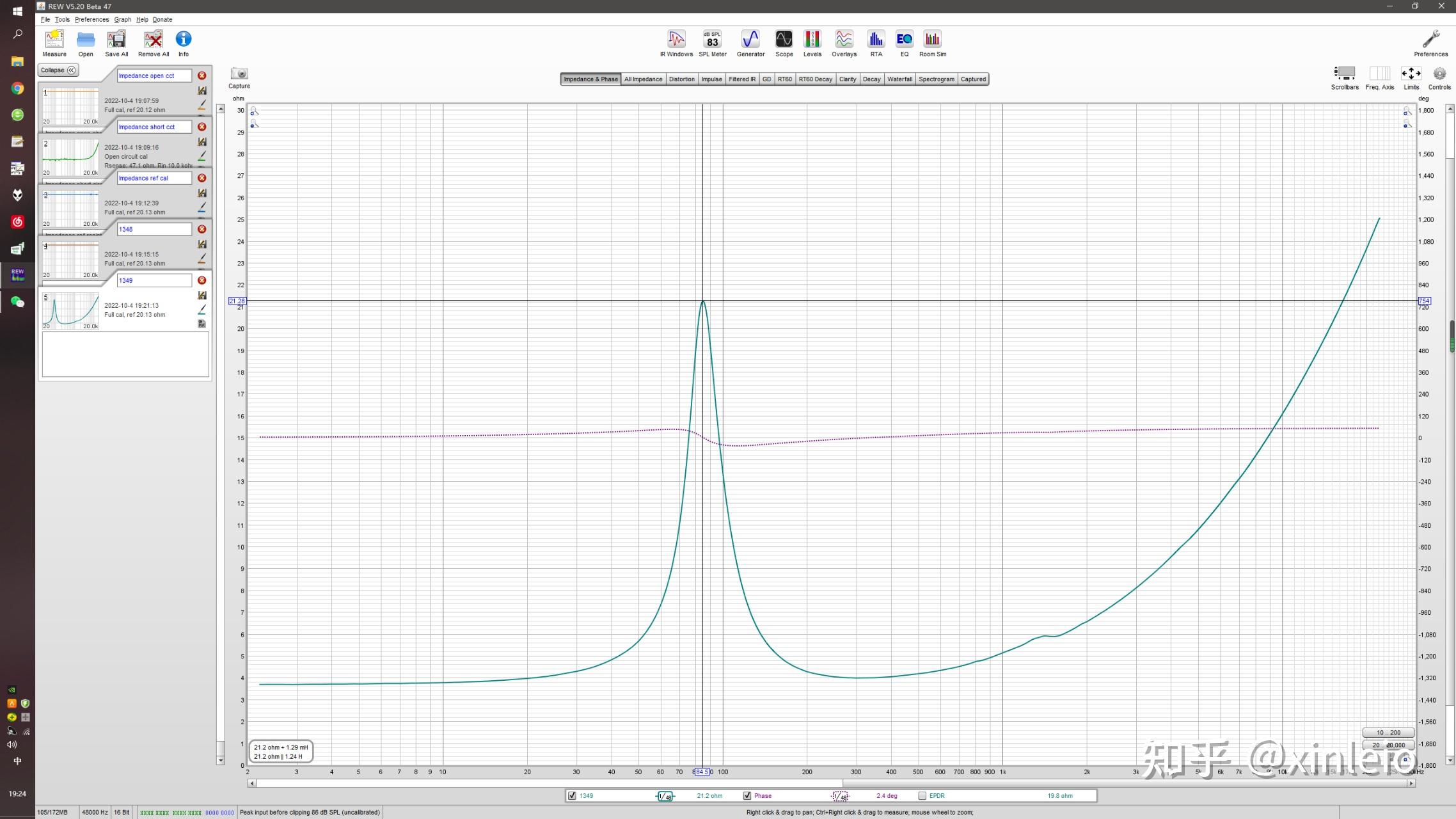 基于REW的阻抗测量电路搭建以及T/S参数测量 - 知乎