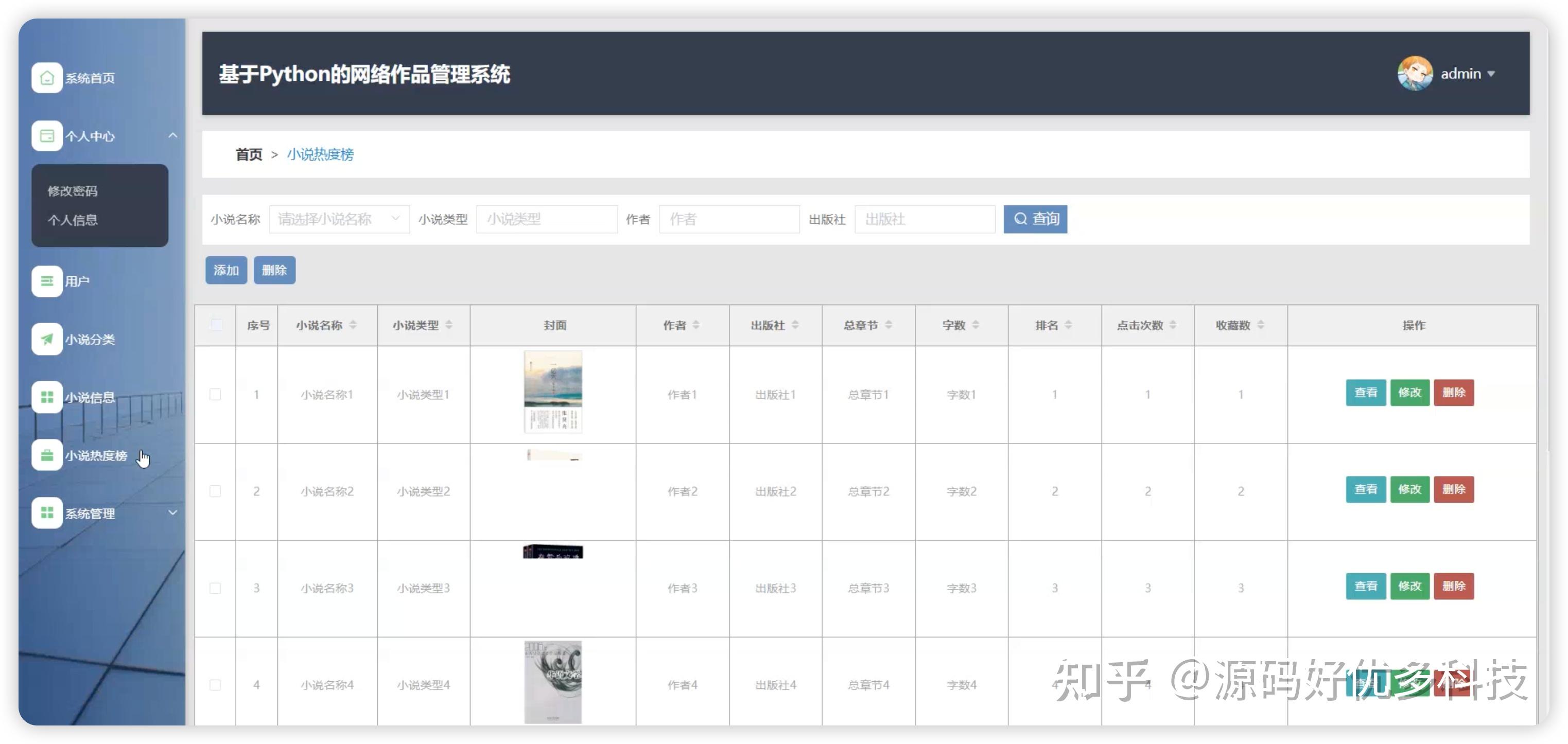 网络作品管理系统源码 Python+Django+Vue 前后分离 设计文档 - 知乎