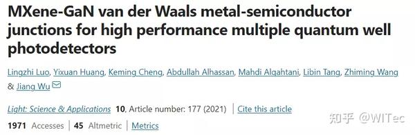 Light Sci. Appl. | 电子科技大学开发新型MXene-GaN高性能多量子阱光探测器 - 知乎
