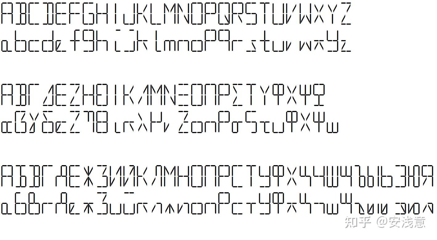 自制16 segment display字体 - 知乎