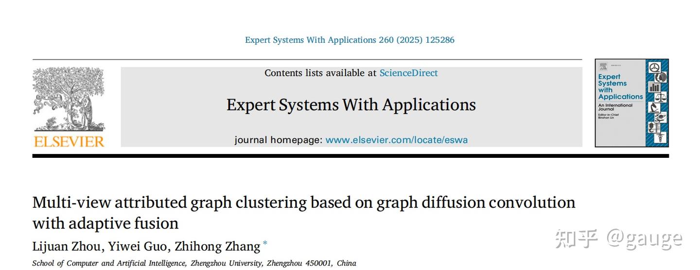 Multi-view attributed graph clustering based on graph diffusion convolution with adaptive fusion ...