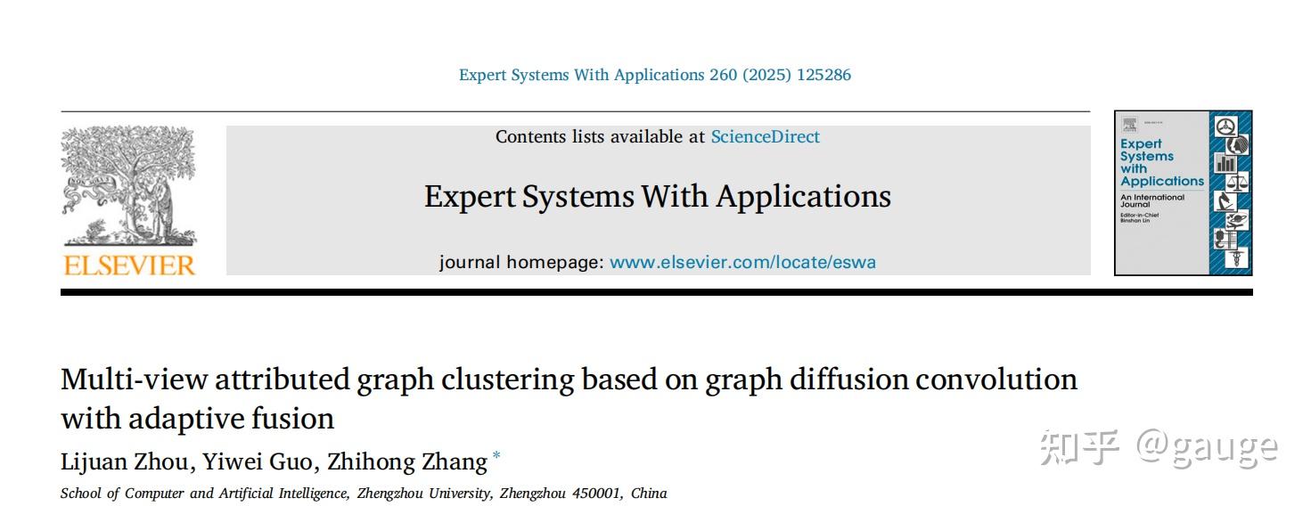 Multi-view attributed graph clustering based on graph diffusion ...