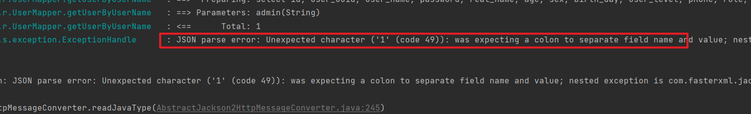 Required request body is missing和Unexpected character ('1' (code 49)): was expecting a colon to ...
