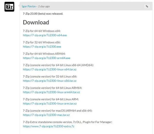 电脑软件：国内最好用解压缩软件 7-Zip 新版本发布（附下载） - 知乎