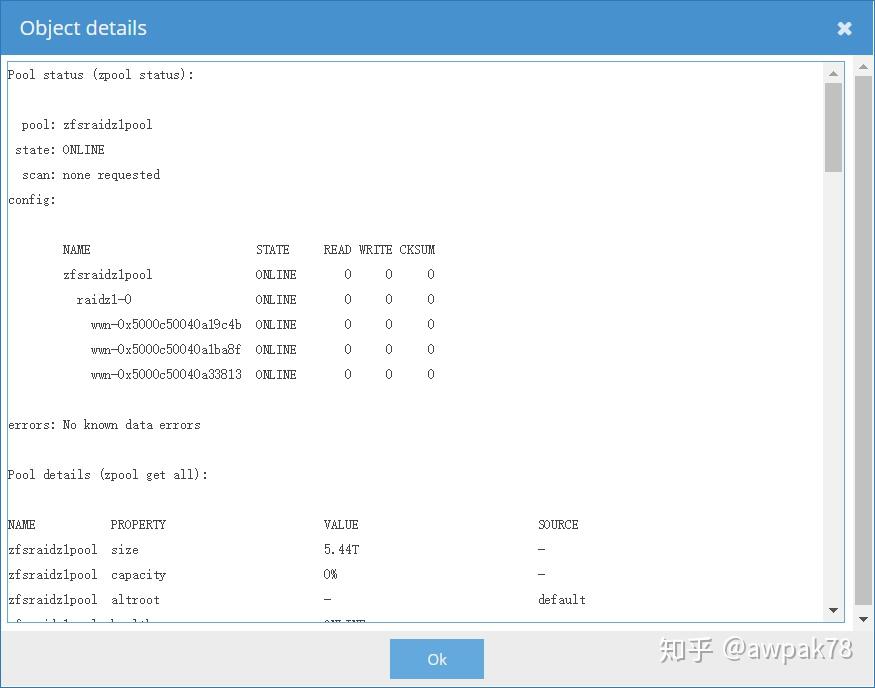 ZFS软阵列RAIDZ1降级跑分与重建 - 知乎