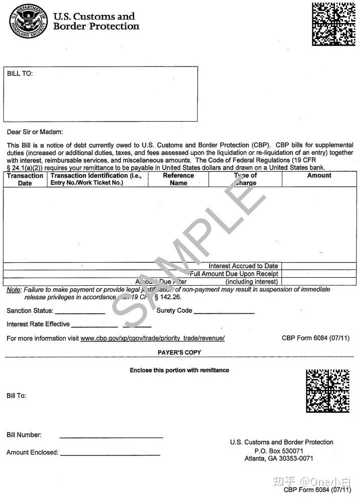 【美国进口清关】什么是 CBP 账单表格（Bill Form）？ - 知乎