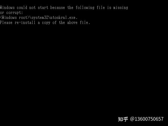 ntoskrnl.exe文件丢失怎么处理？ - 知乎