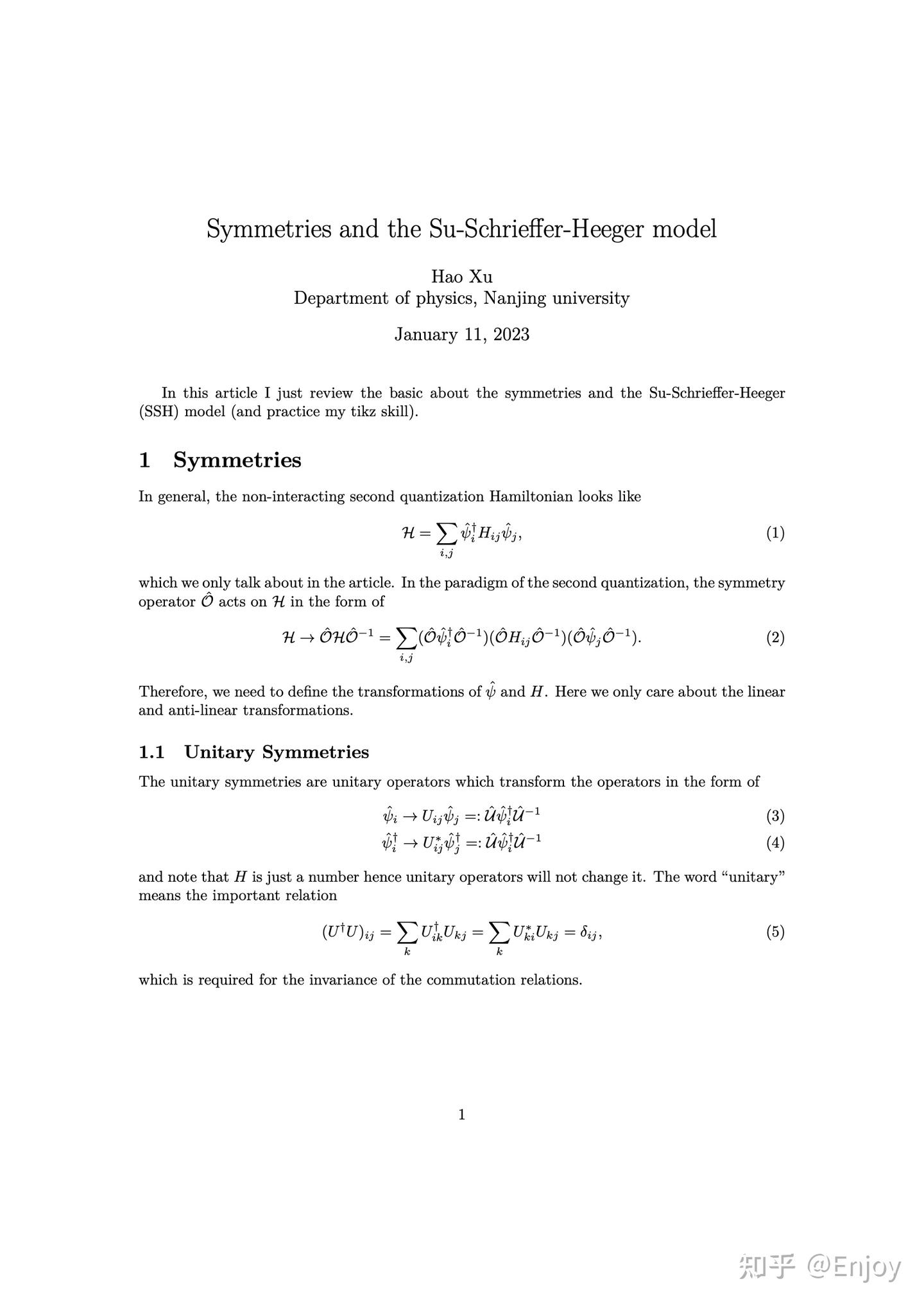 对称性以及Su-Schrieffer-Heeger（SSH）模型 - 知乎