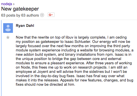 [阅 #18] Node.js 发展史 - 知乎