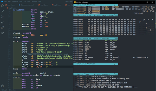 在Win10下利用vscode调试32位、16位汇编方法(masm-code + debugger) - 知乎