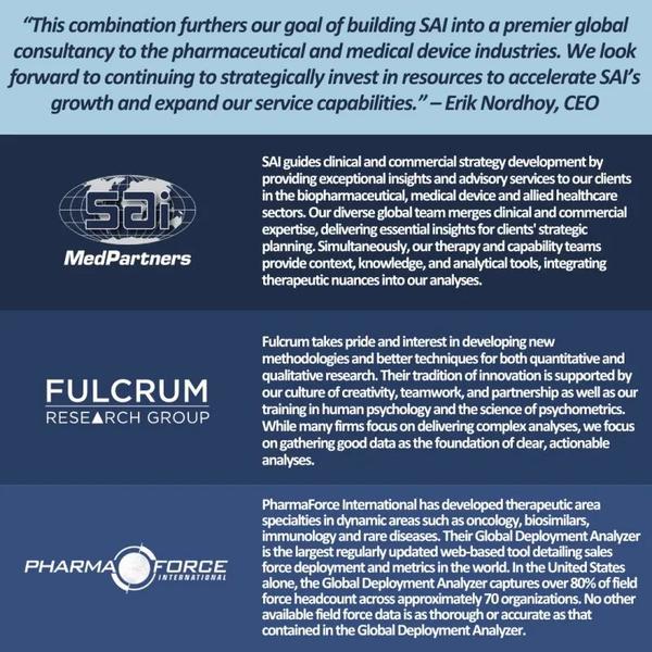 SAI MedPartners announces the integration of FRG & PharmaForce - 知乎