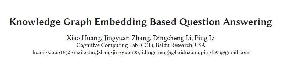Knowledge Graph Embedding Based Question Answering - 知乎
