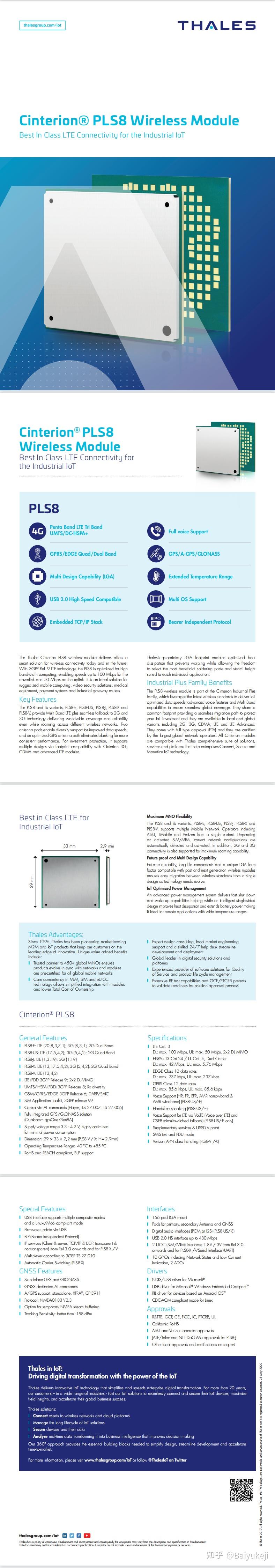 Thales DIS射频收发器模块 PLS8-X 02 REL.3 156-LGA 模块介绍 - 知乎
