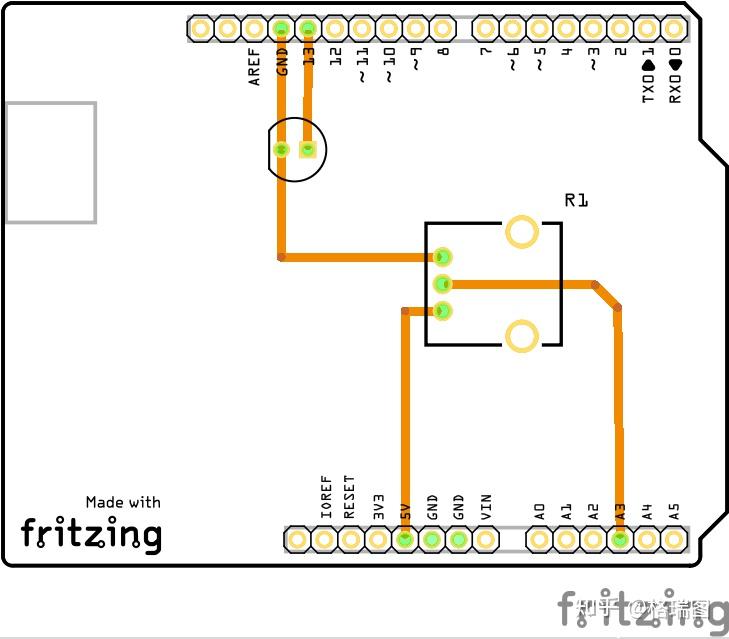 fritzing 绘制电子电路图-0004-Arduino 示例-模拟输入 - 知乎
