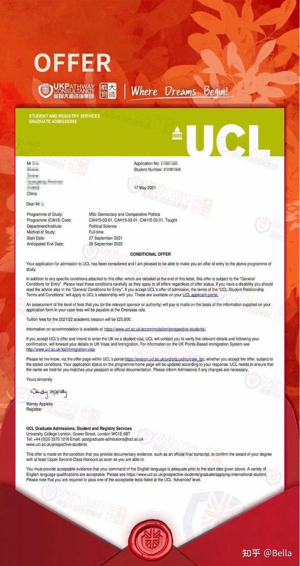 晒一波UCL offer.😄 - 知乎