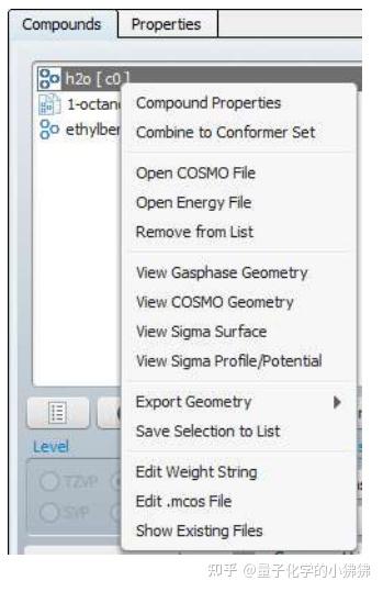 Cosmotherm化合物上下文菜单 - 知乎