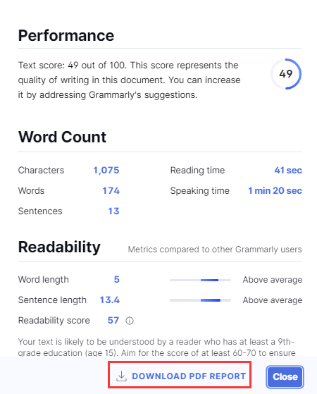 Grammarly语法检测报告如何下载 - 知乎