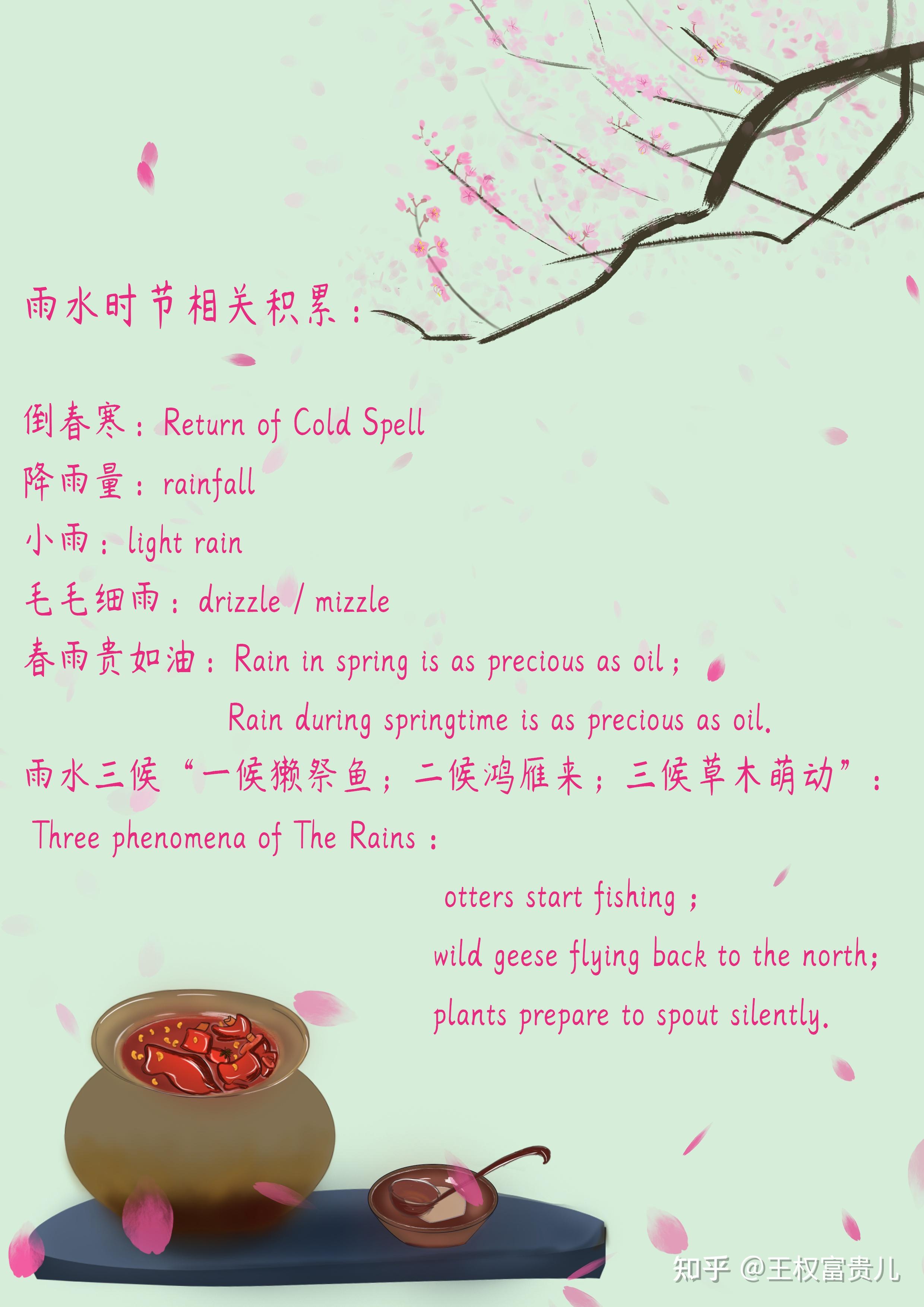 翻译练习/古诗词翻译赏析 之 雨水 - 知乎