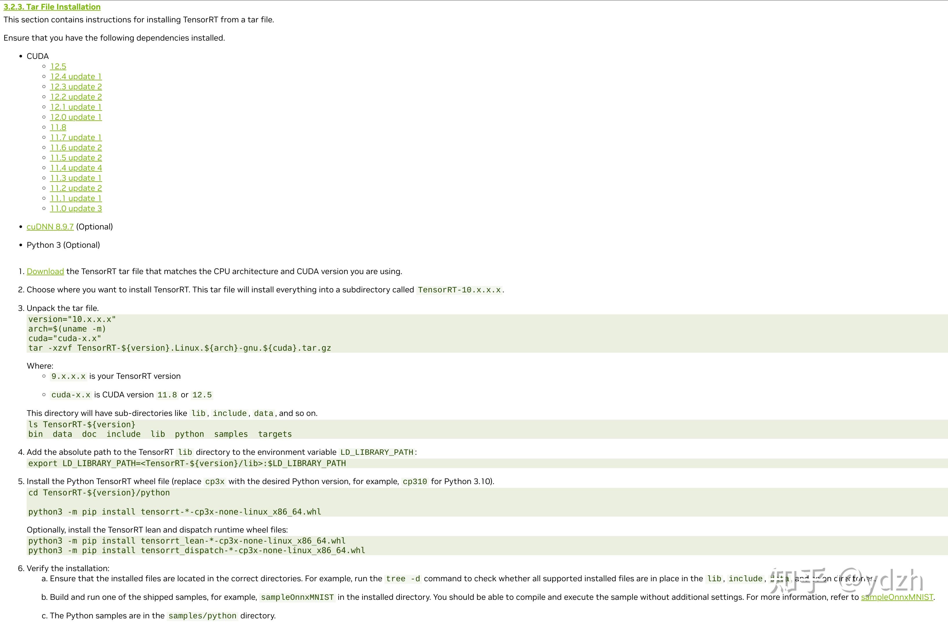 nvidia cuda cudnn tensorrt安装配置 - 知乎