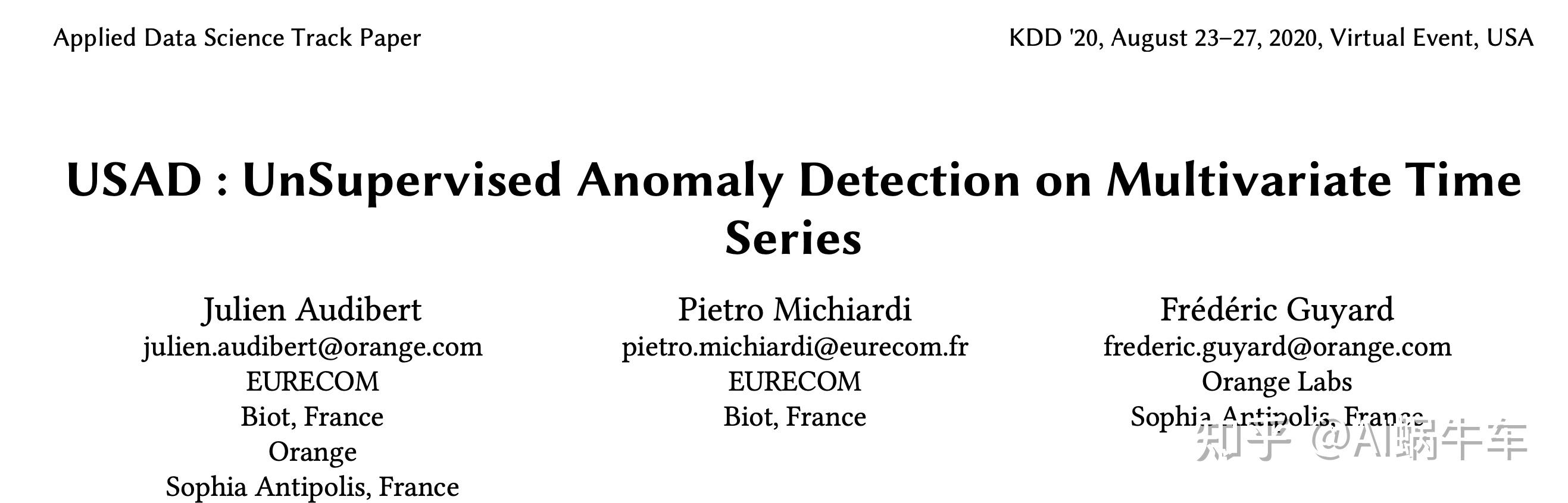 【KDD20】多变量时间序列异常检测算法之USAD：对抗性训练AE - 知乎