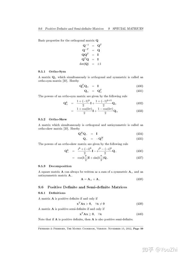 矩阵微积分公式查表(The Matrix Cookbook) - 知乎
