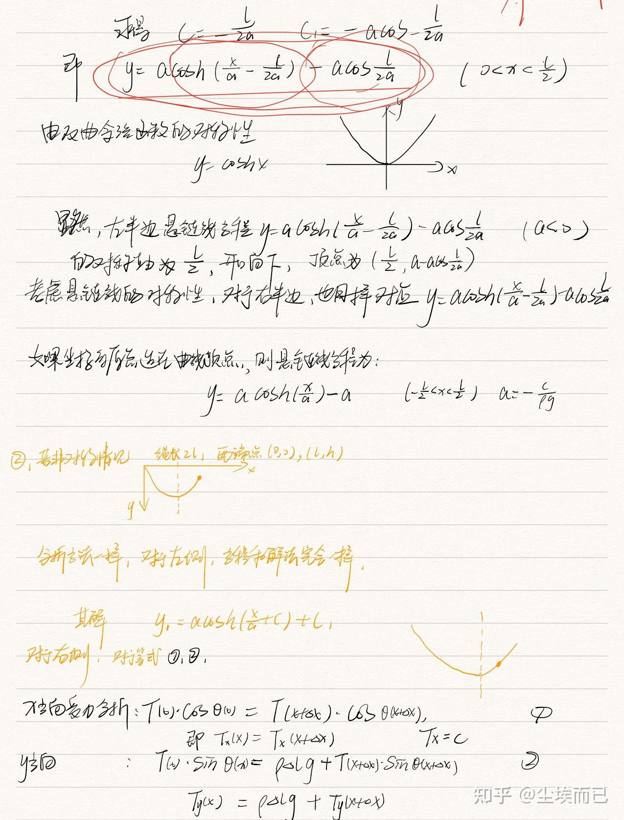 悬链线方程推导 知乎 