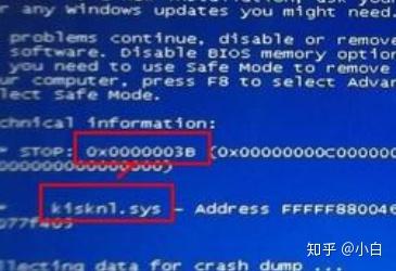 0x0000003b蓝屏什么原因 - 知乎
