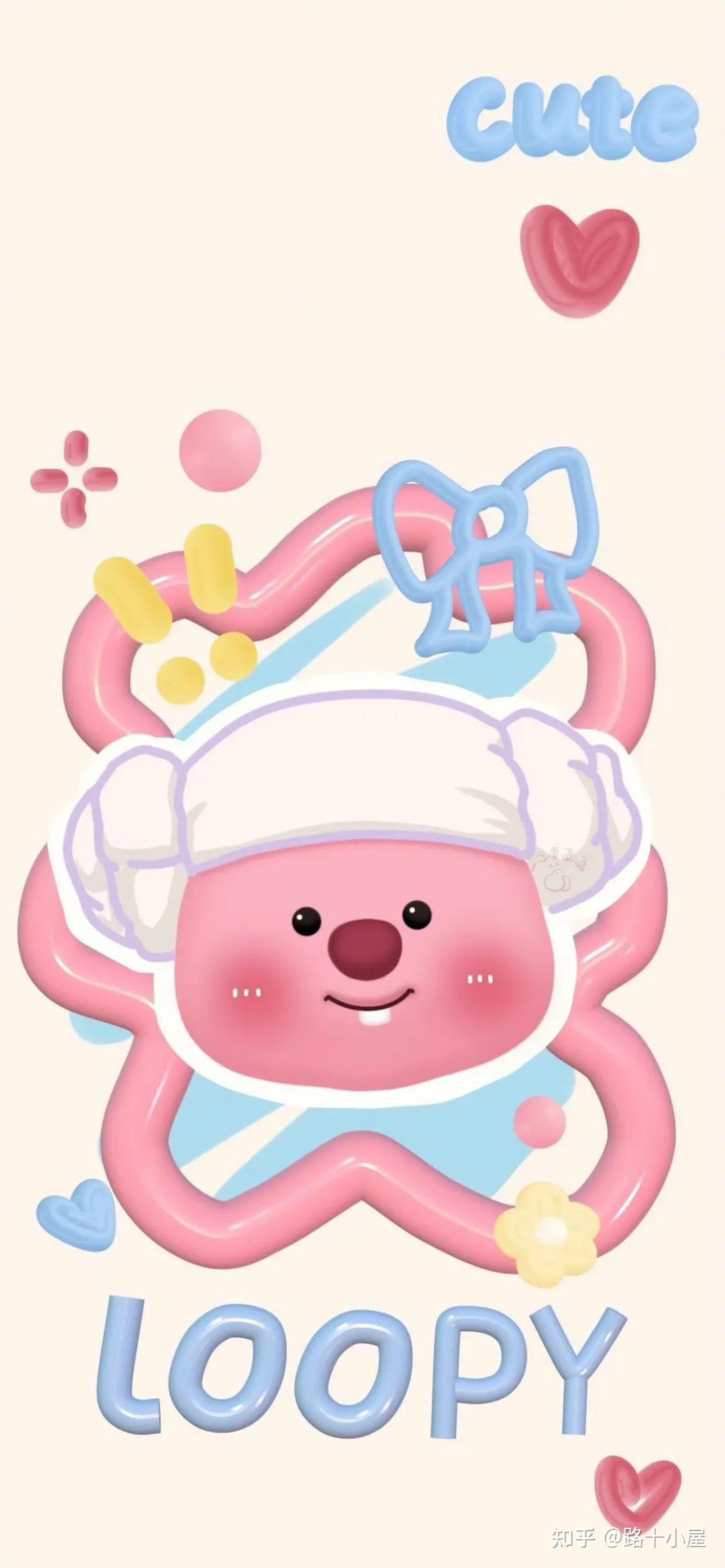壁纸｜可爱粉小海狸露比loopy壁纸 - 知乎