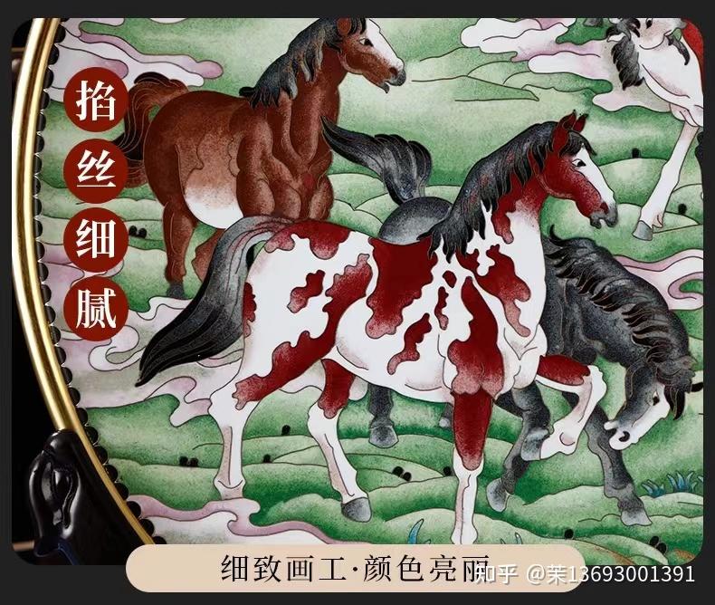 中国工艺美术大师戴嘉林景泰蓝《马到成功》赏盘藏品规格详情 - 知乎