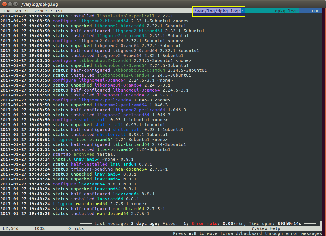 lnav：Linux 下一个基于控制台的高级日志文件查看器 - 知乎