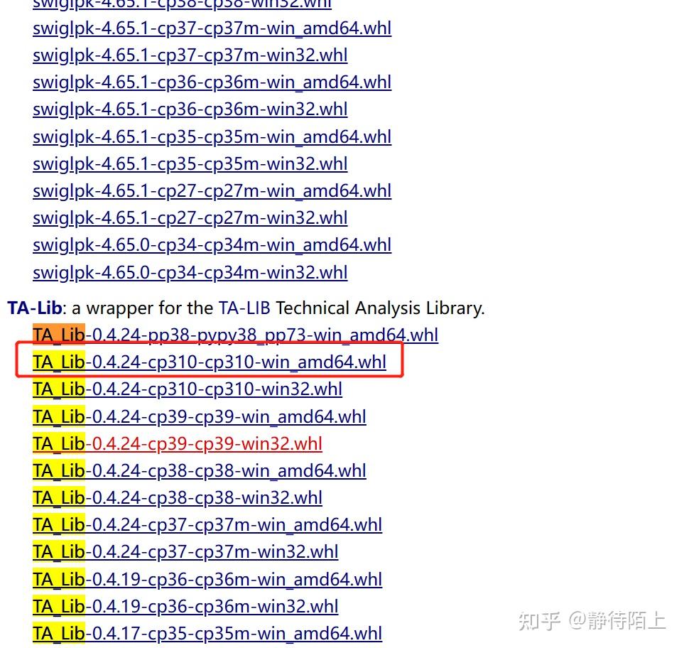 Python 量化：Ta-Lib 安装（win10） - 知乎