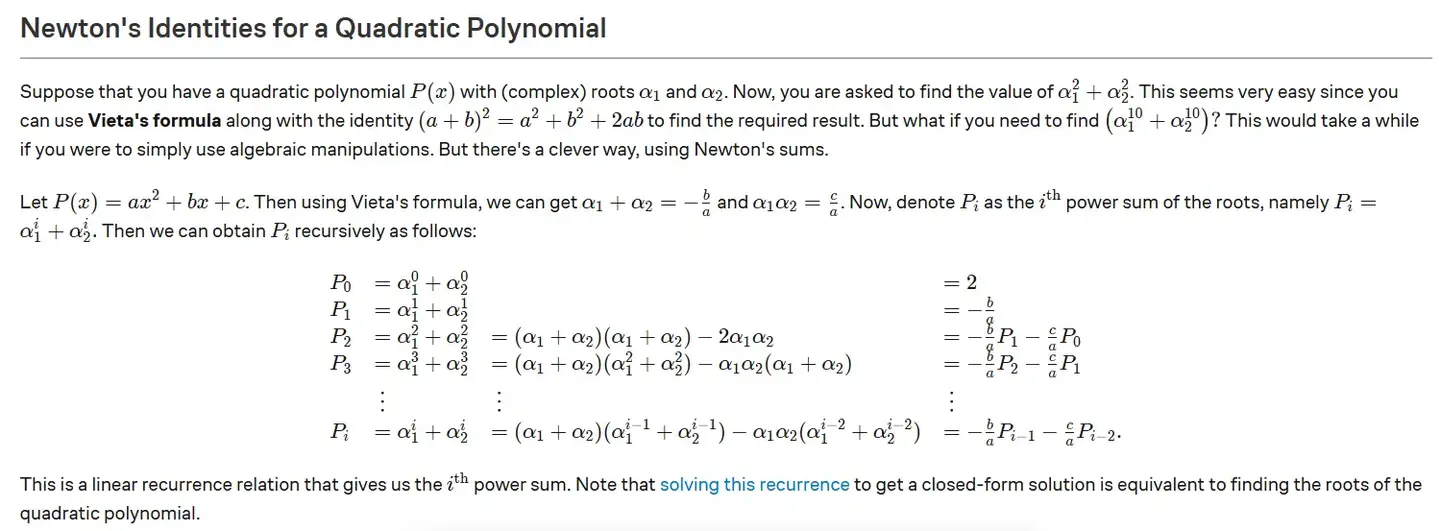 牛顿恒等式（Newton's identities） - 知乎