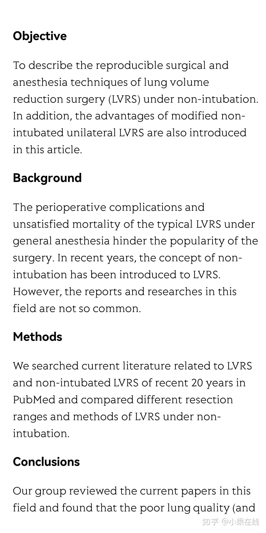 Literature review: non-intubated (tubeless) VATS for lung volume ...