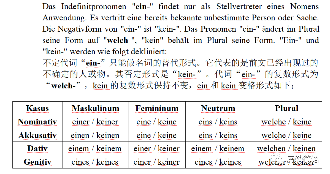 【德语最难区分】不定代词（ein/kein）和不定冠词的极简辨析 - 知乎