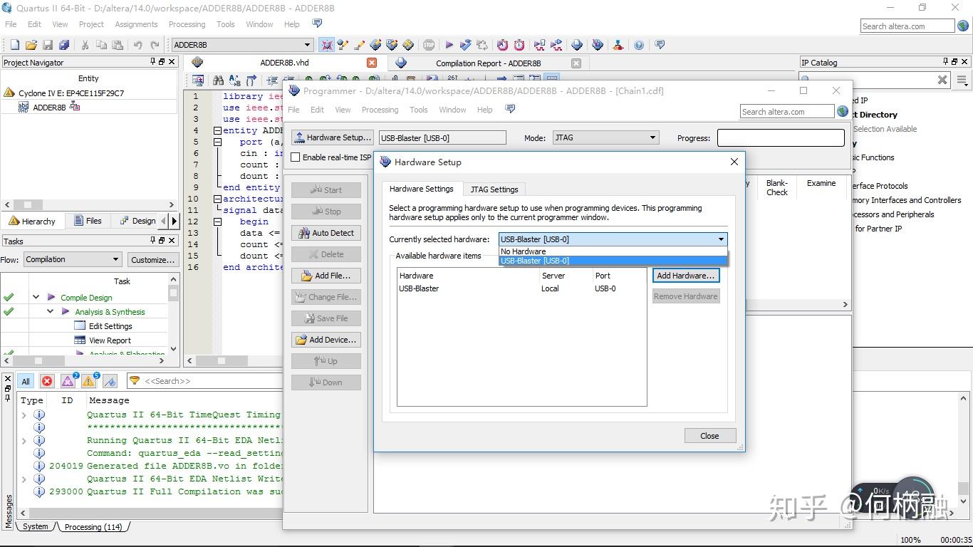 alter de2-115 fpga开发板 quartus 8位全加器 仿真下载 教程 代码 图文详解 - 知乎