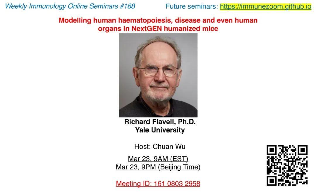 学术讲座︱在NextGEN人源化小鼠中模拟人体造血、疾病以及器官模型（耶鲁大学，Richard Flavell教授） - 知乎