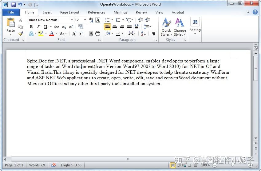 Word控件Spire.Doc 【文档操作】教程(一)：在 C#、VB.NET 中创建、编写和保存 Word - 知乎