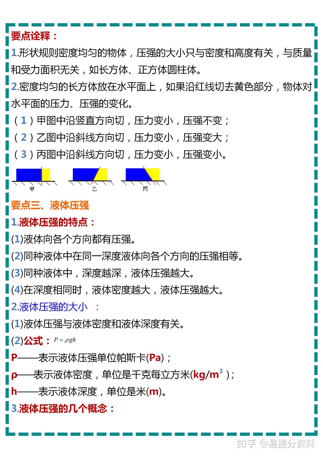 中考物理压强全章知识复习及易考点 - 知乎