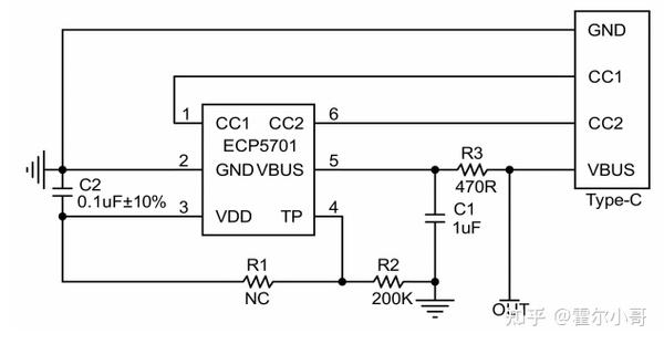 TYPE-C转DC转接头方案，ECP5701支持5V、9V、12V、15V、20V电压输出 - 知乎