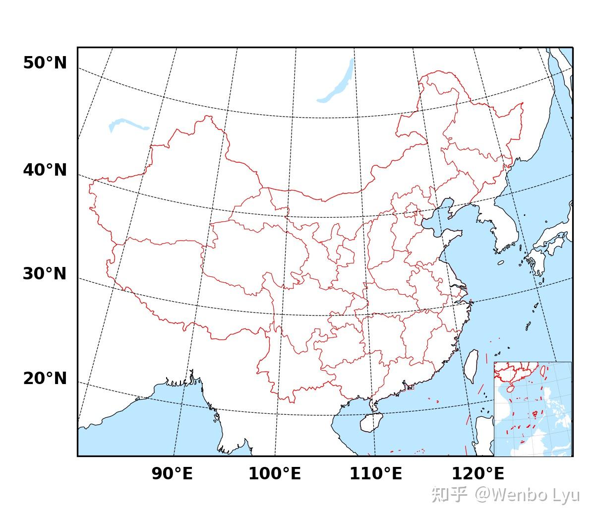 (cartopy系列案例1)绘制带有经纬网和九段线的标准中国地图 - 知乎