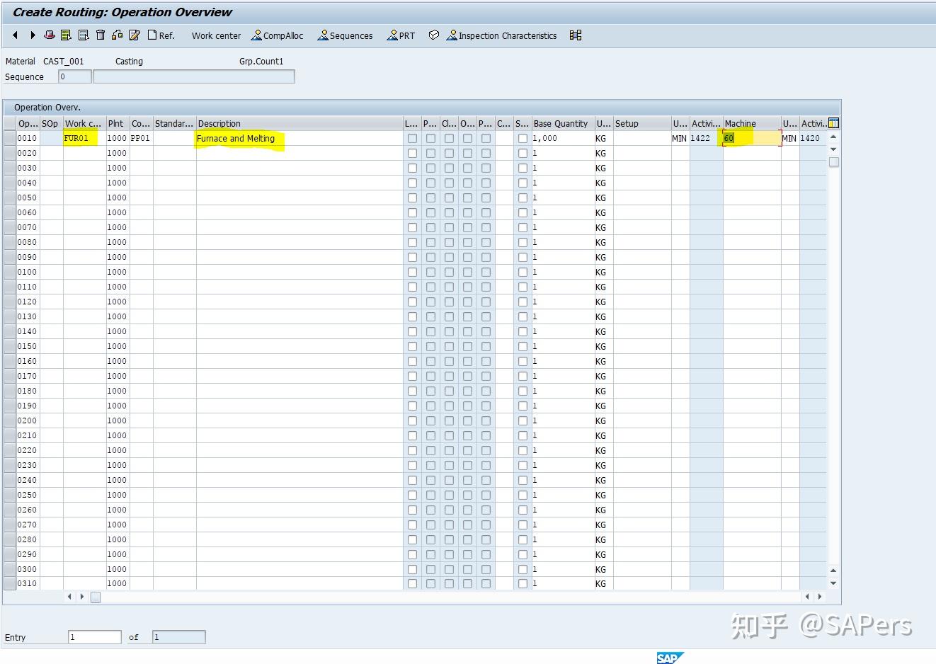 SAP PP课程 2.8 工艺路线 - 知乎