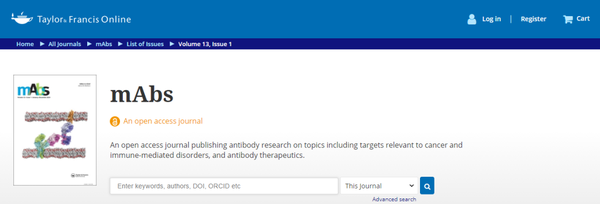 医学前沿：mAbs期刊审稿快，优质稿源匮乏，国人投稿空间大，影响因子今年有望突破5分 - 知乎