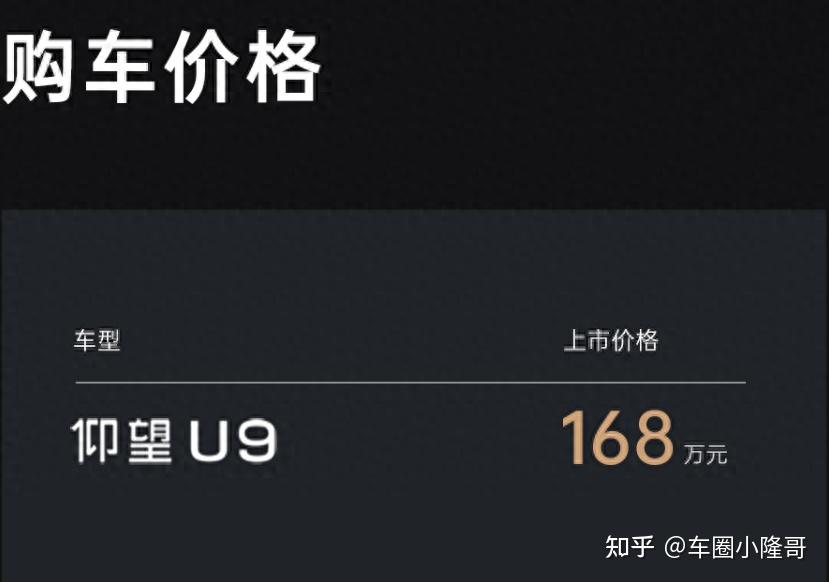 仰望U9上市，定价168万元！月销多少辆才算成功？ - 知乎