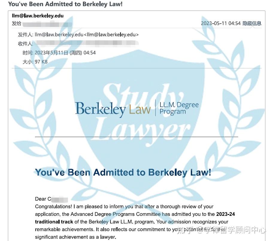Berkeley LLM继续放榜中，恭喜收到offer的学律申请者 - 知乎