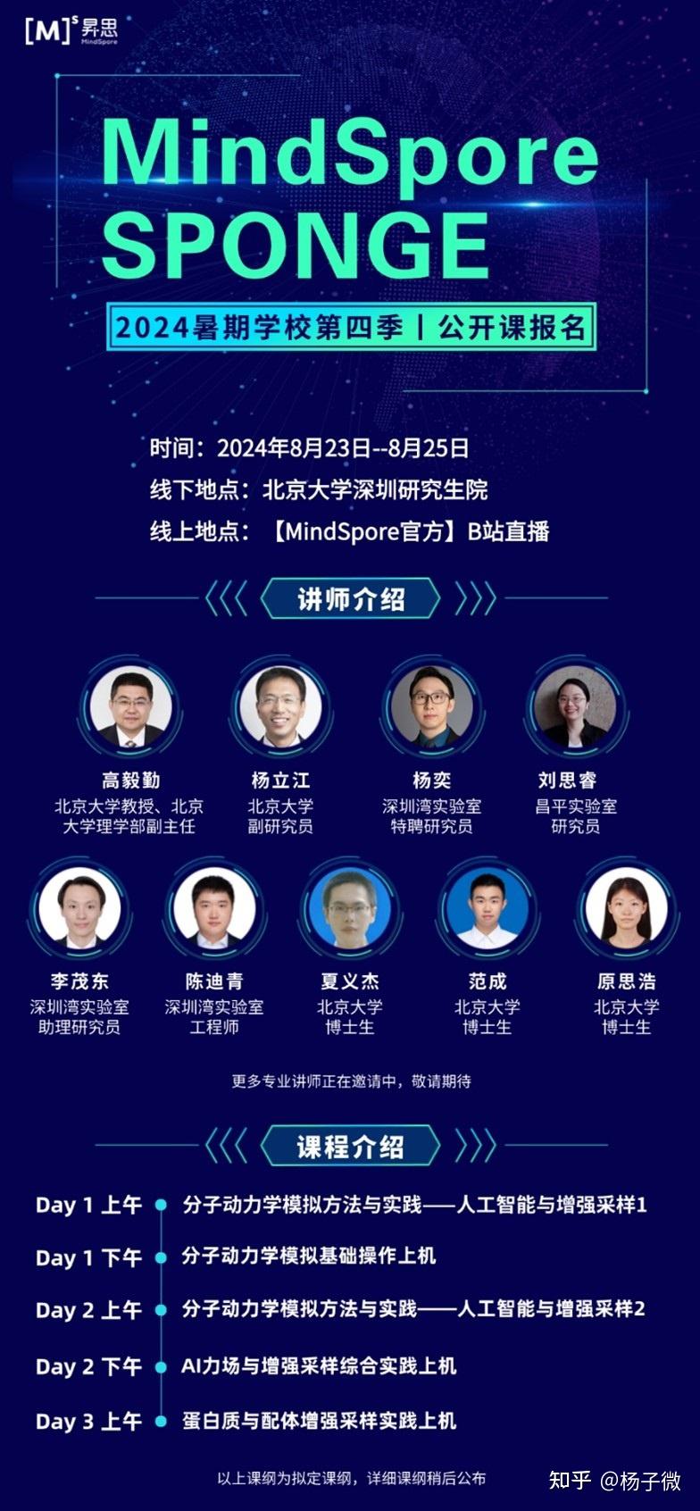 2024年MindSpore-SPONGE暑期学校第四季开始报名 - 知乎