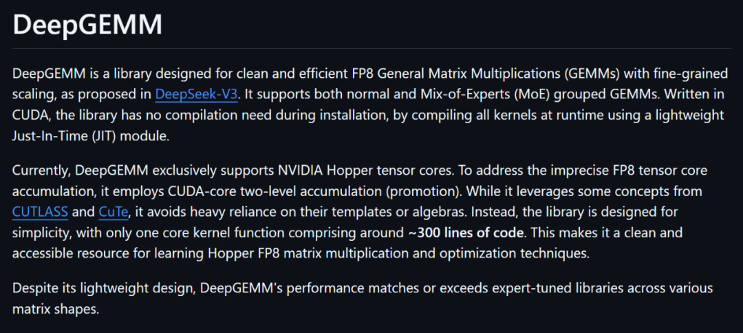 DeepSeek开源DeepGEMM矩阵乘法加速库，最快加速2.7倍 - 知乎